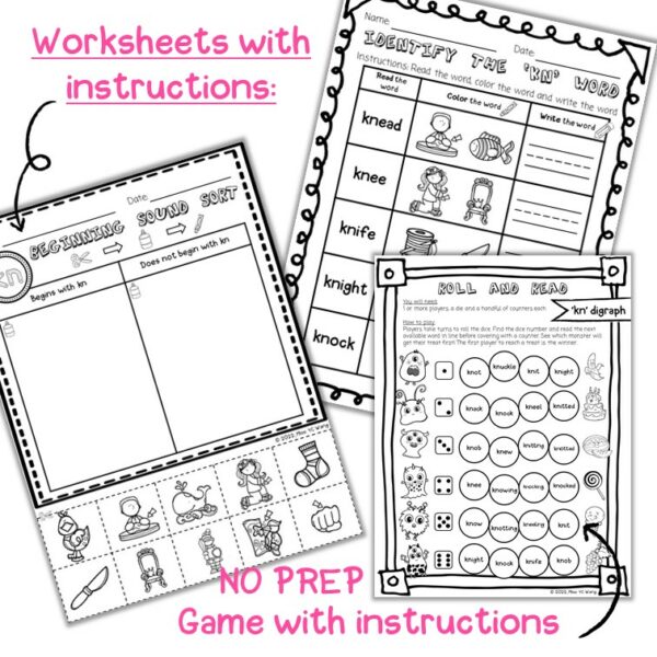 Consonant Digraph KN Worksheets, game and PPT Slides | Made By Teachers
