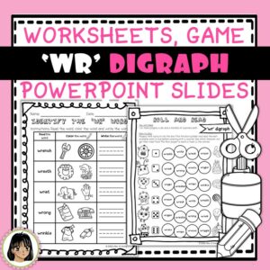 Consonant Digraph WR Worksheets, game and PPT Slides | Made By Teachers