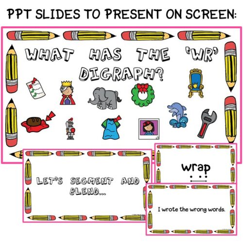 Consonant Digraph WR Worksheets, game and PPT Slides - Made By Teachers