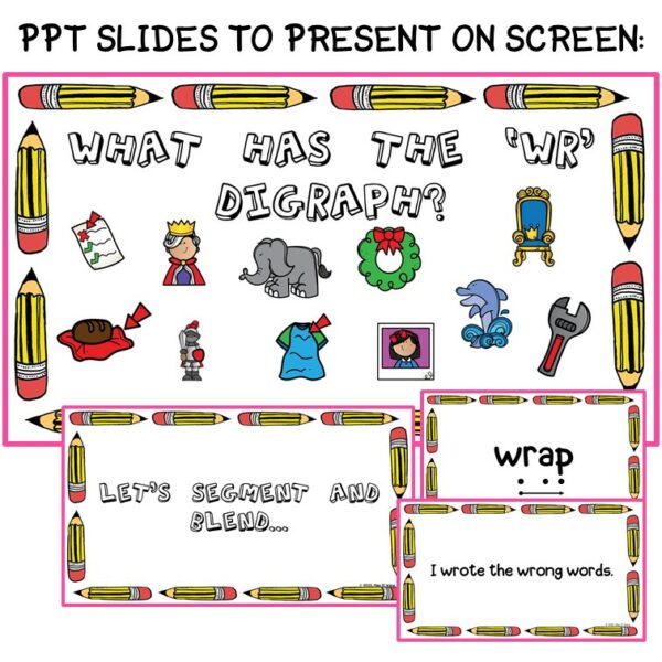 Consonant Digraph WR Worksheets, game and PPT Slides | Made By Teachers