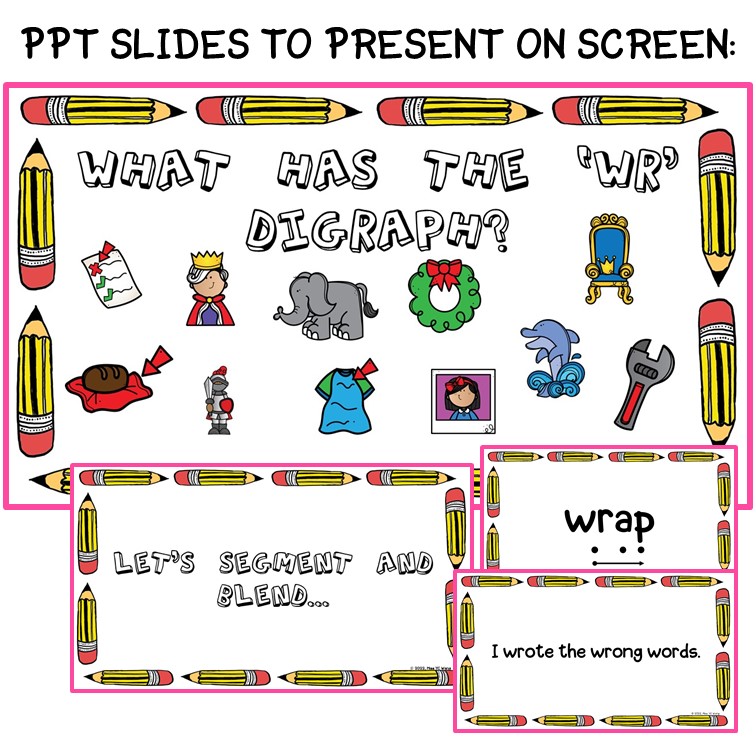 Consonant Digraph WR Worksheets, game and PPT Slides | Made By Teachers
