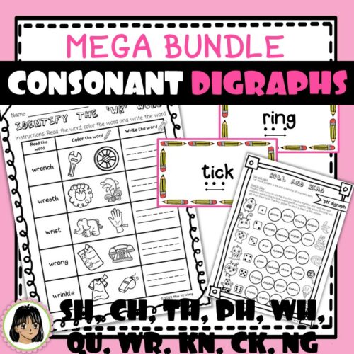 NO PREP Phonics bundle - Consonant Digraphs NG QU CK and more | Made By ...