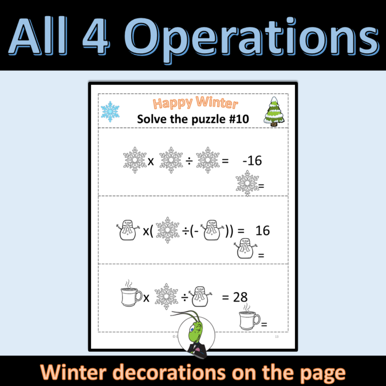 Winter Seasonal Logic Puzzles | Algebra 1 | Made By Teachers