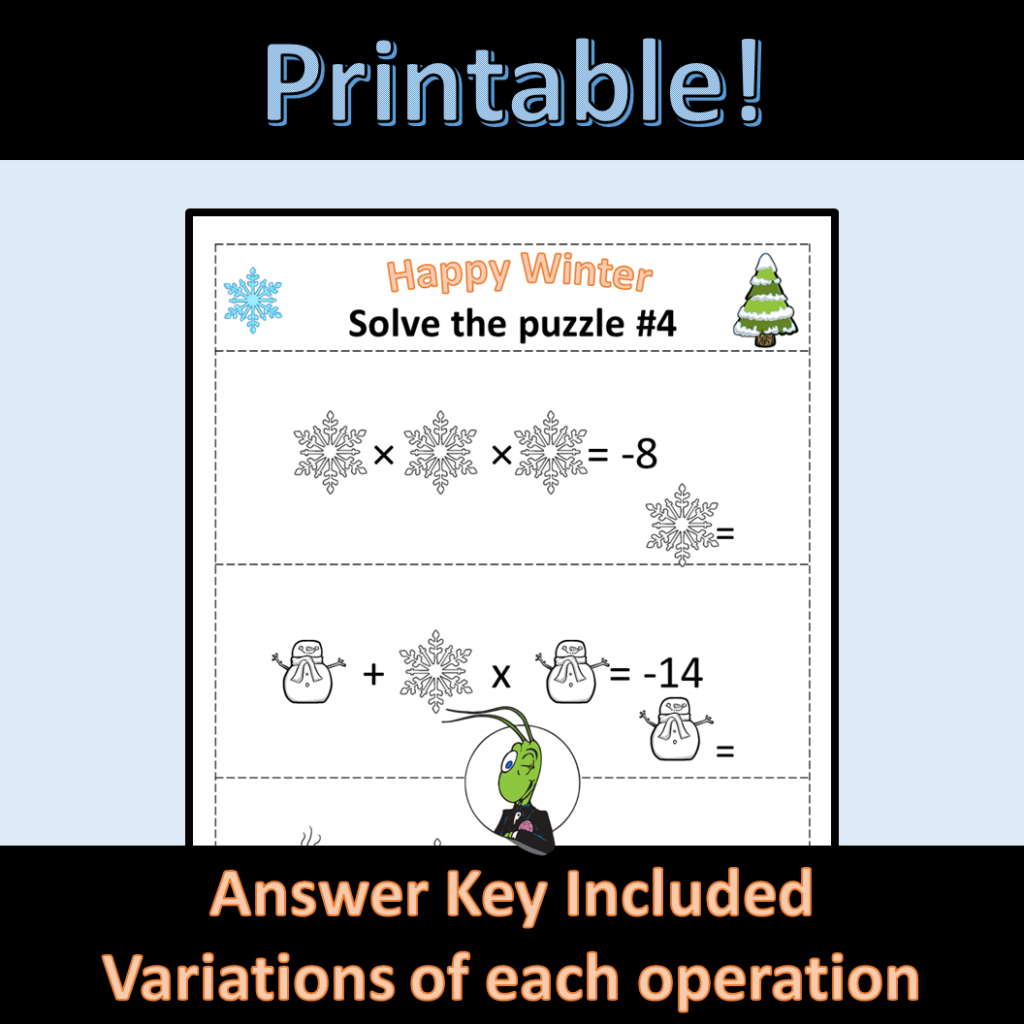 Winter Seasonal Logic Puzzles | Algebra 1 | Made By Teachers