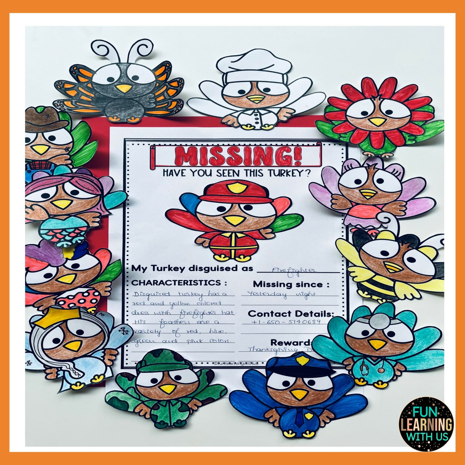 Turkey in Disguise Thanksgiving Bulletin Board & Turkey Trouble | Made ...