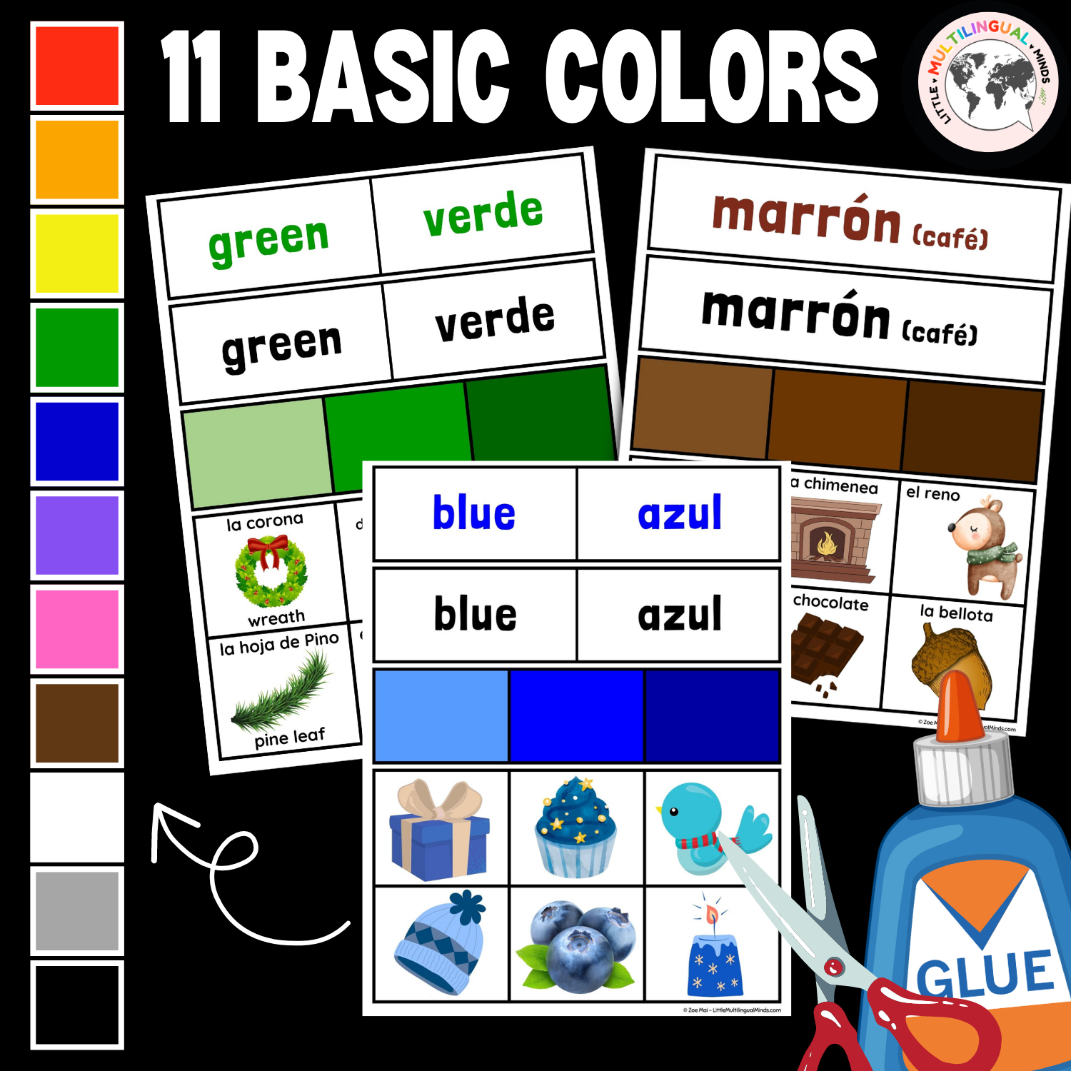 Christmas Activity in Spanish: Sorting by Color - Clasifica por Color ...