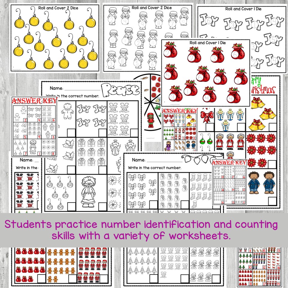 Christmas Literacy and Math Fine Motor and Visual Perception Activities ...