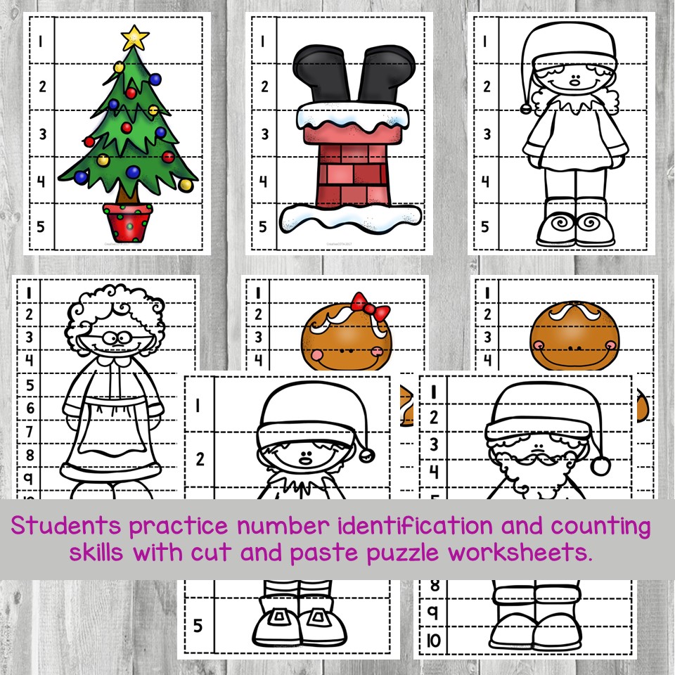 Christmas Literacy and Math Fine Motor and Visual Perception Activities ...
