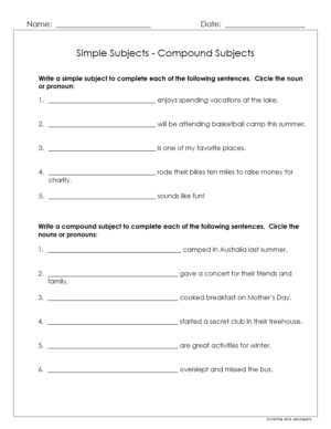 Simple / Compound Sentences - Subjects and Predicates - Grades 4-5-6 ...