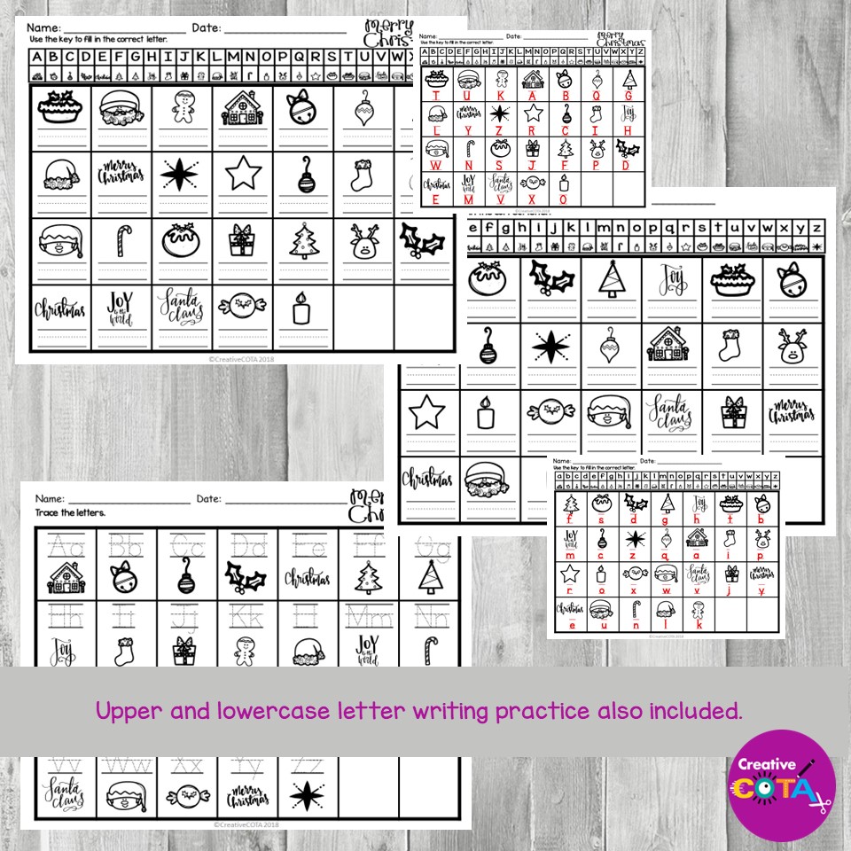 Christmas Handwriting Secret Code Activities and Worksheets | Made By ...