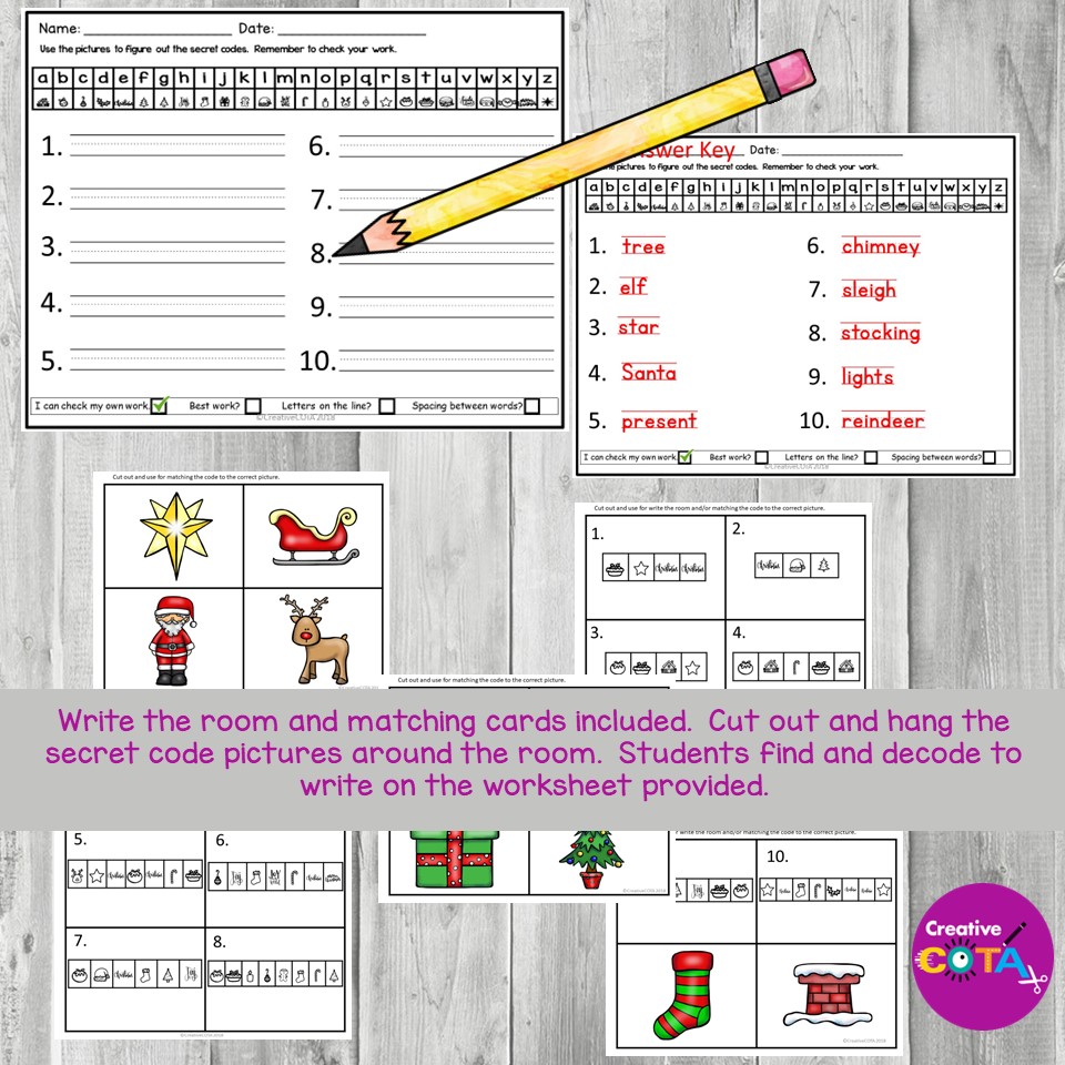 Christmas Handwriting Secret Code Activities and Worksheets | Made By ...