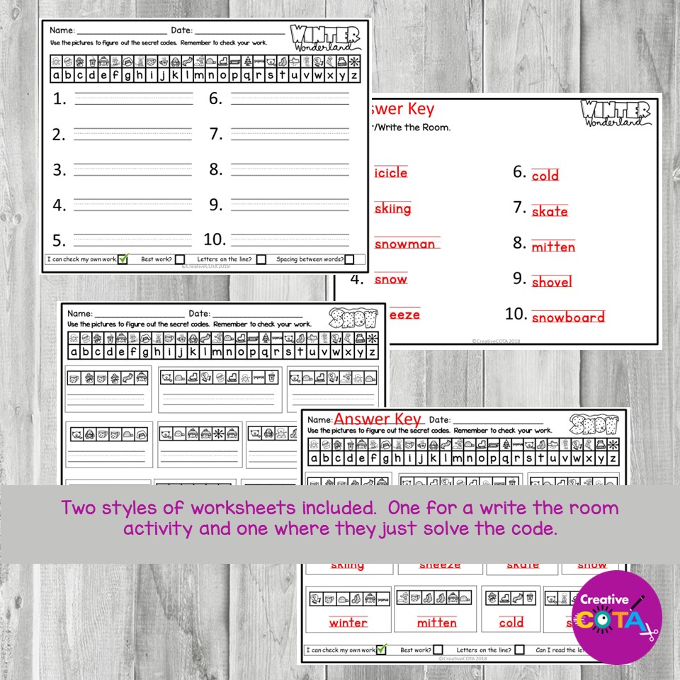 Winter Handwriting Secret Code Worksheets and Activities | Made By Teachers