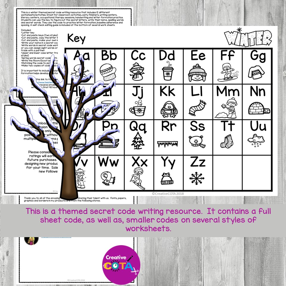 Winter Handwriting Secret Code Worksheets and Activities | Made By Teachers
