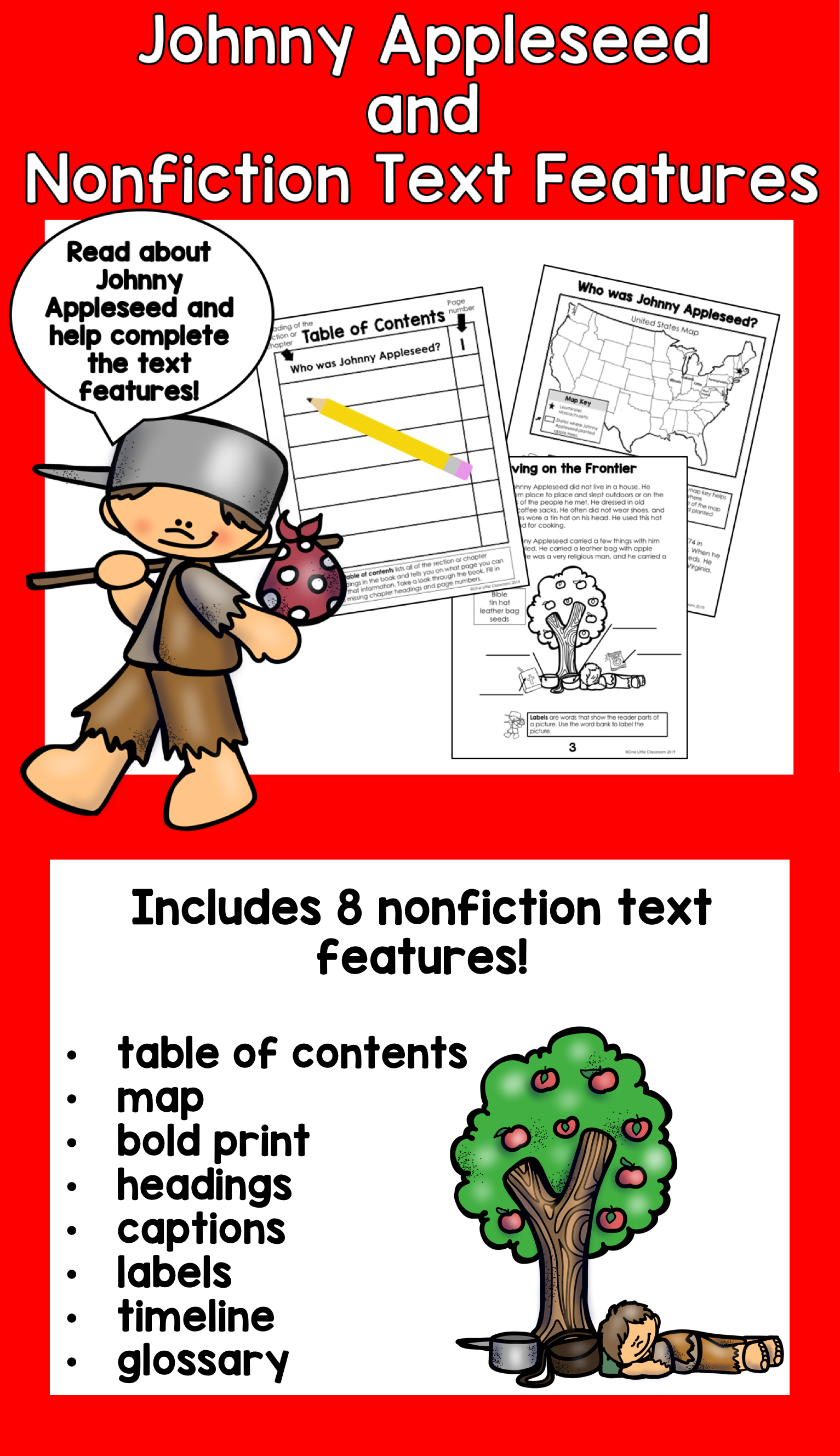 Johnny Appleseed and Nonfiction Text Features | Made By Teachers