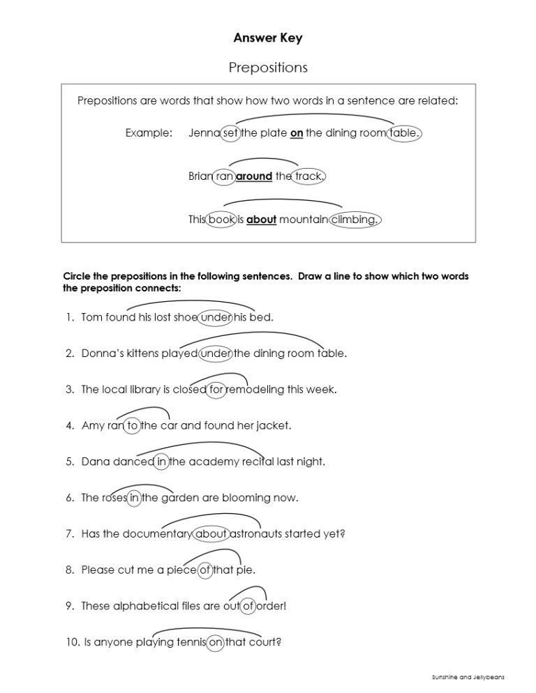 Prepositions / Prepositional Phrases - 6 worksheets - Grades 4-5-6 ...