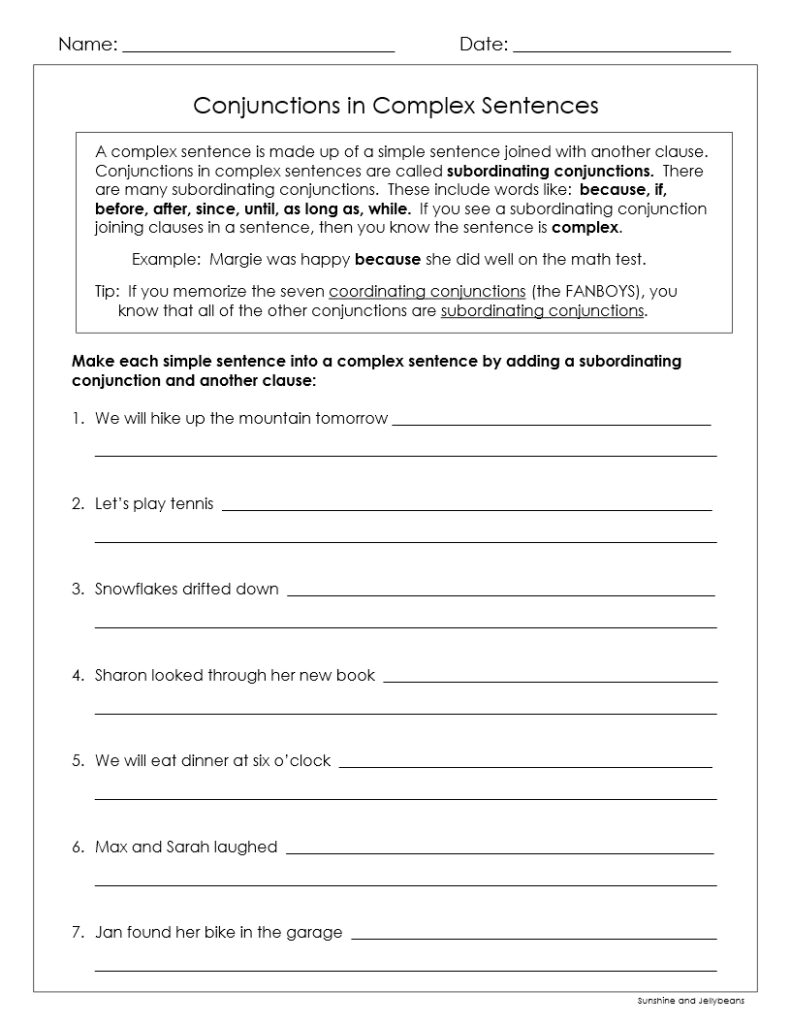 Coordinating & Subordinating Conjunctions - FANBOYS - Grades 3-4 - CCSS ...