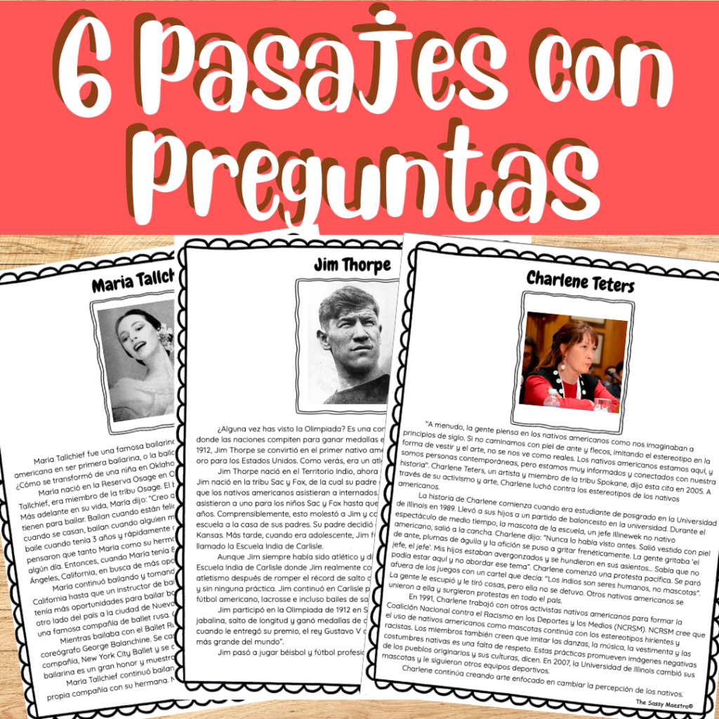 Native American Heritage Month Reading Passages Spanish | Made By Teachers