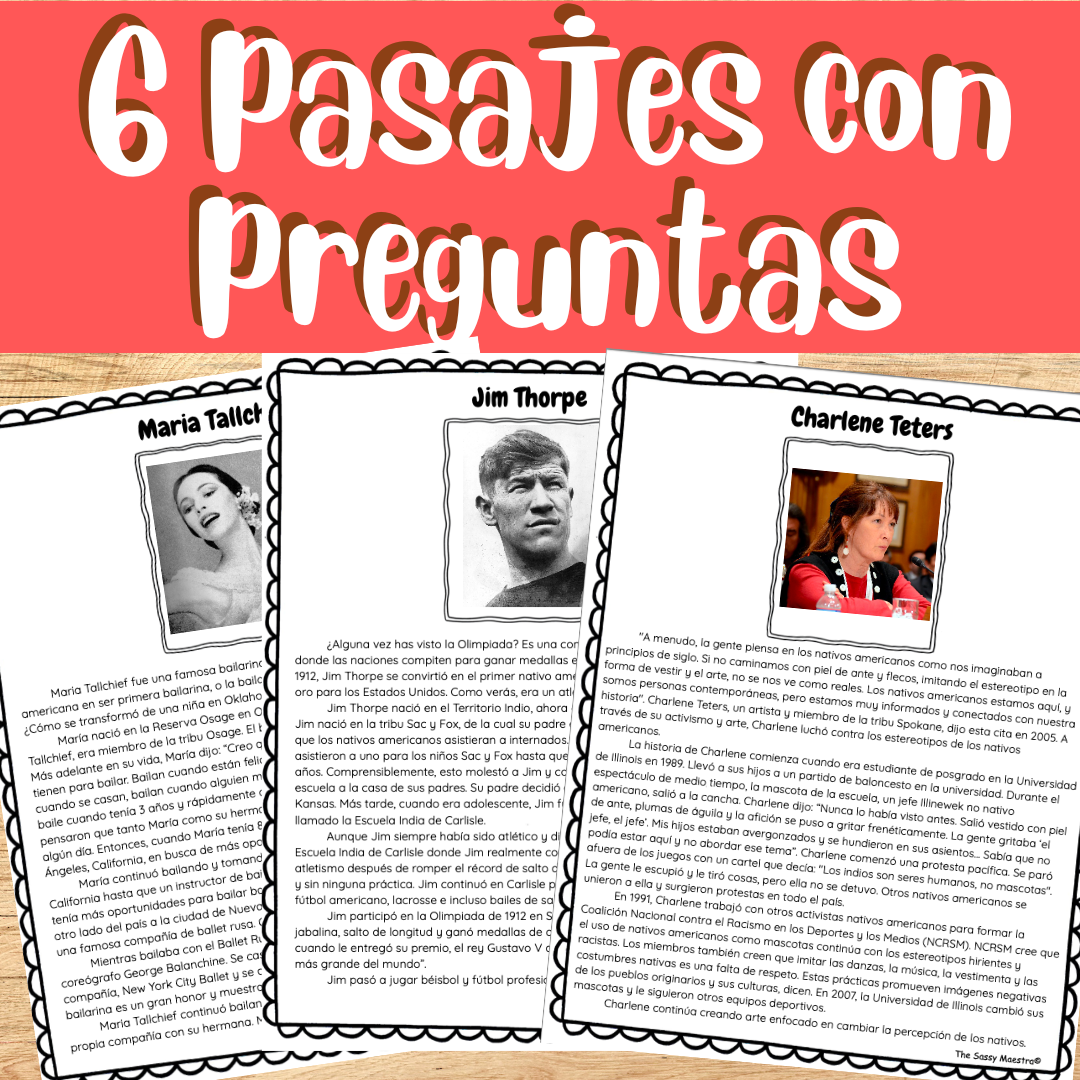 Native American Heritage Month Reading Passages Spanish | Made By Teachers