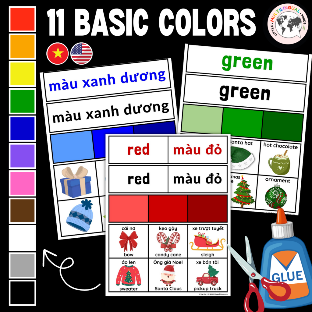 Vietnamese Christmas Activity: Vietnamese Colors Matching, Sorting by ...