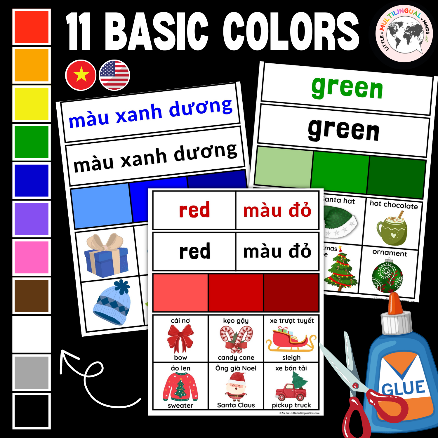 Vietnamese Christmas Activity: Vietnamese Colors Matching, Sorting by ...