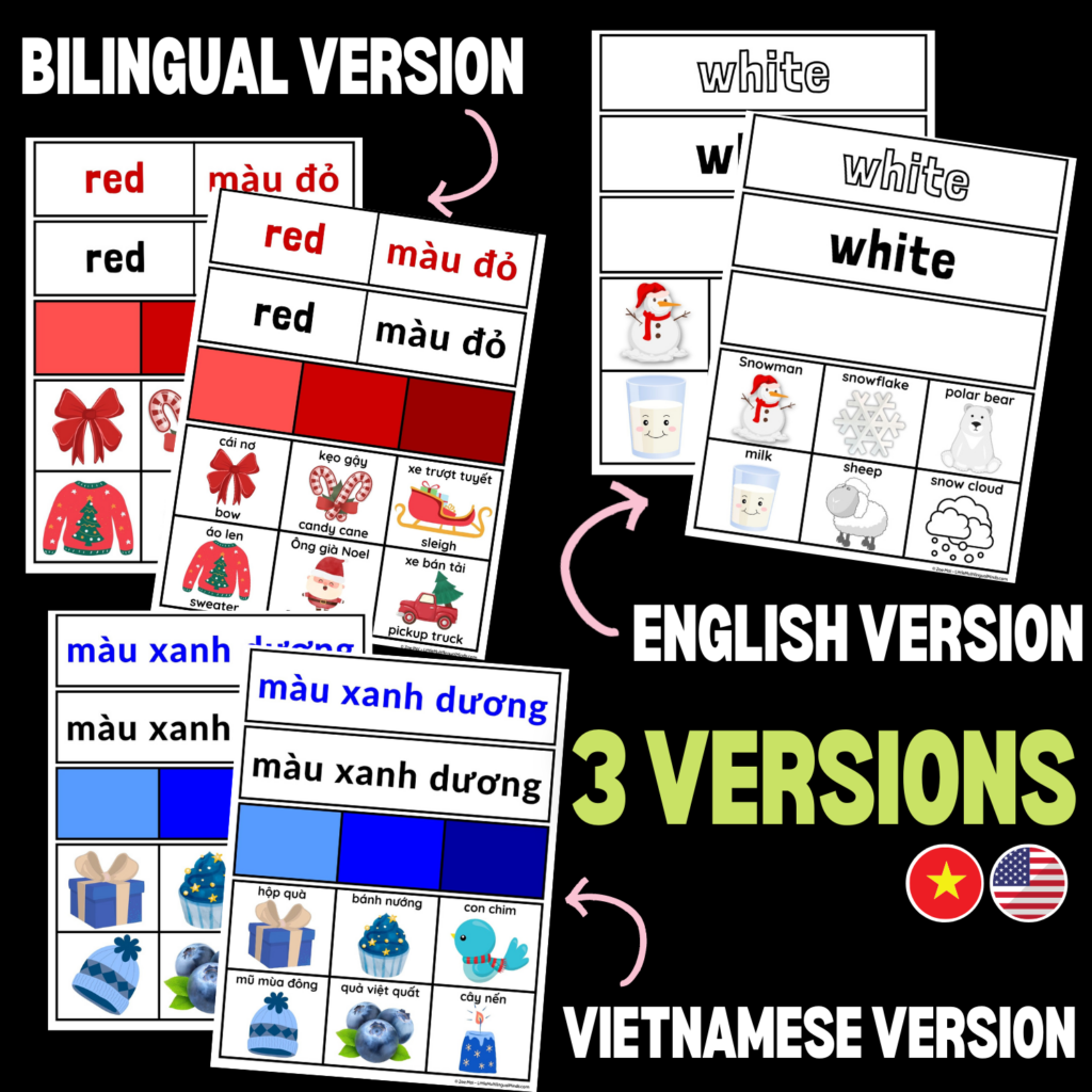 Vietnamese Christmas Activity: Vietnamese Colors Matching, Sorting by ...