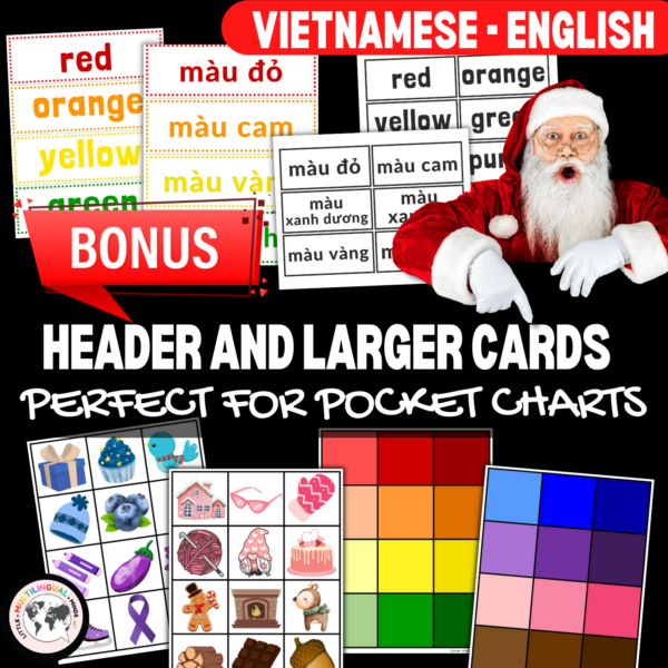Vietnamese Christmas Activity: Vietnamese Colors Matching, Sorting by ...