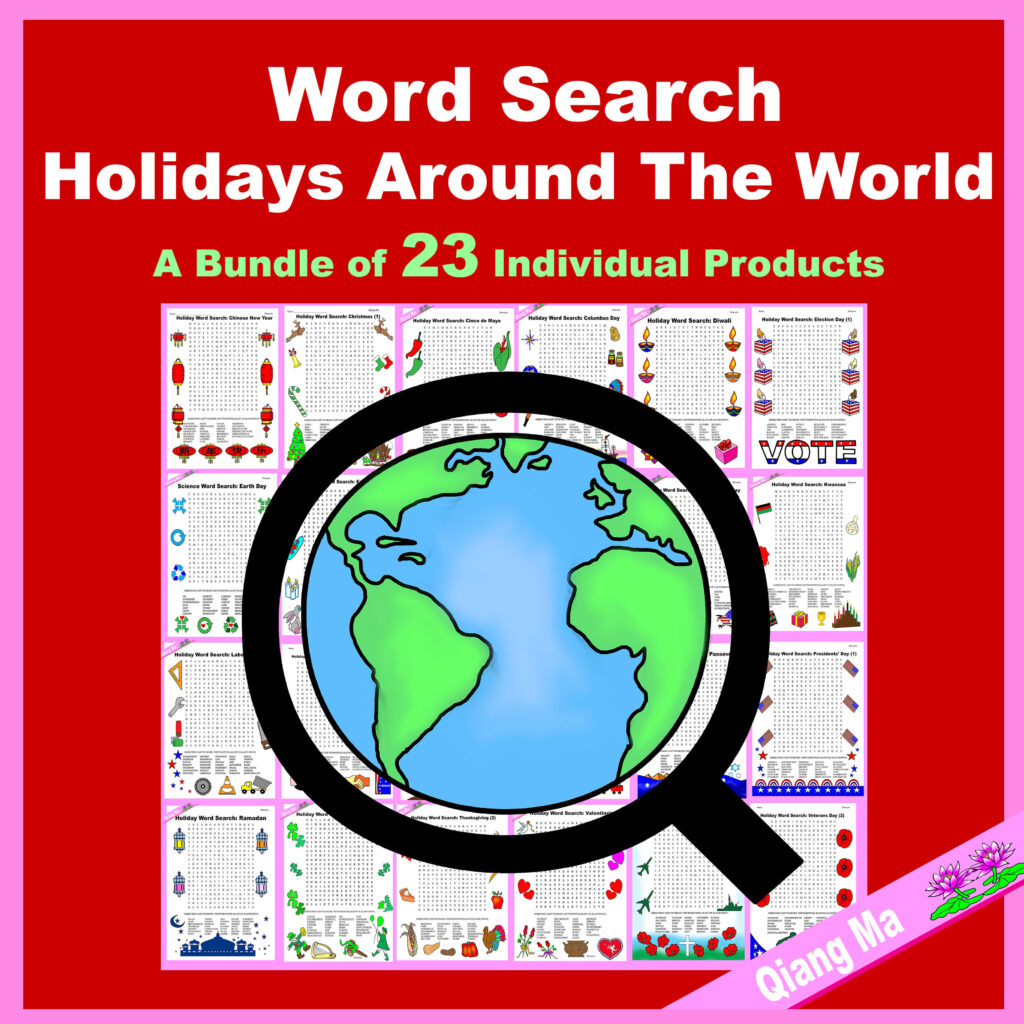 Word Search: Holidays Around The World Bundle | Made By Teachers