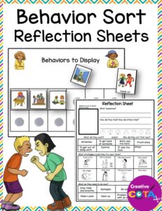 Social Emotional Learning Behavior Sort and Reflection sheet | Made By ...