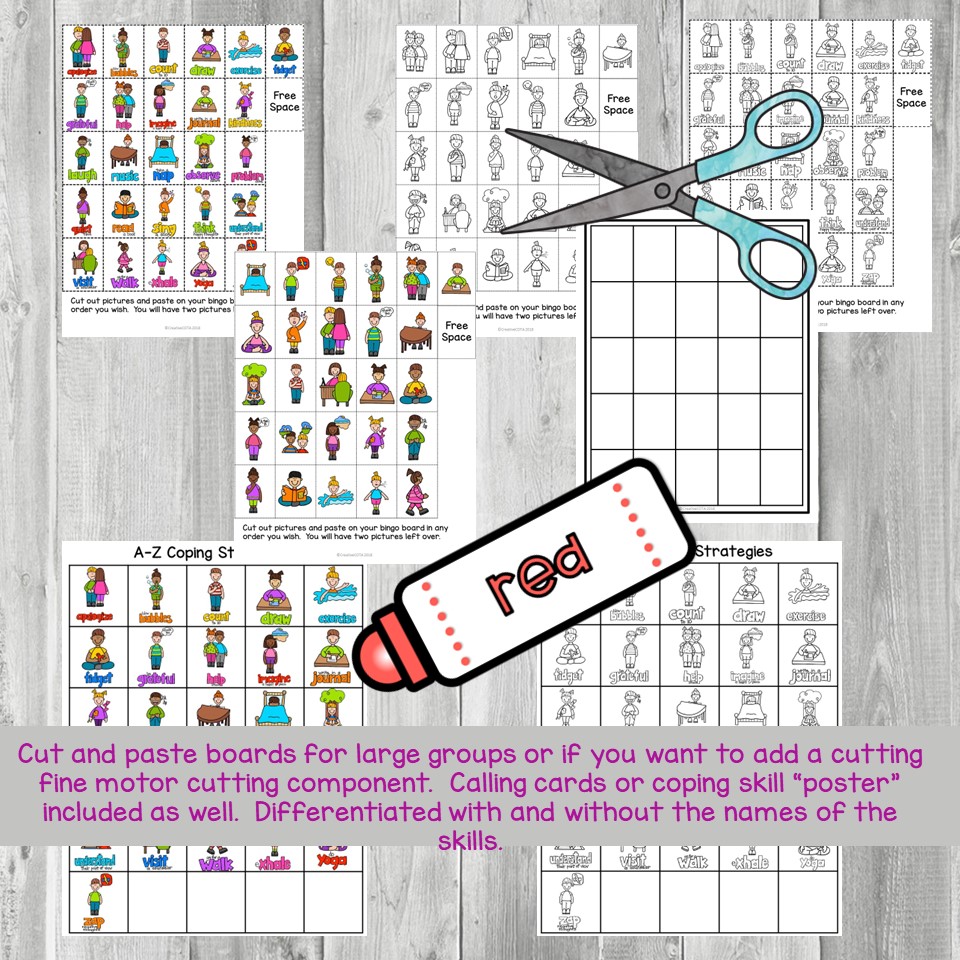 Social Emotional Learning Coping Strategy Bingo & ABC Games | Made By ...