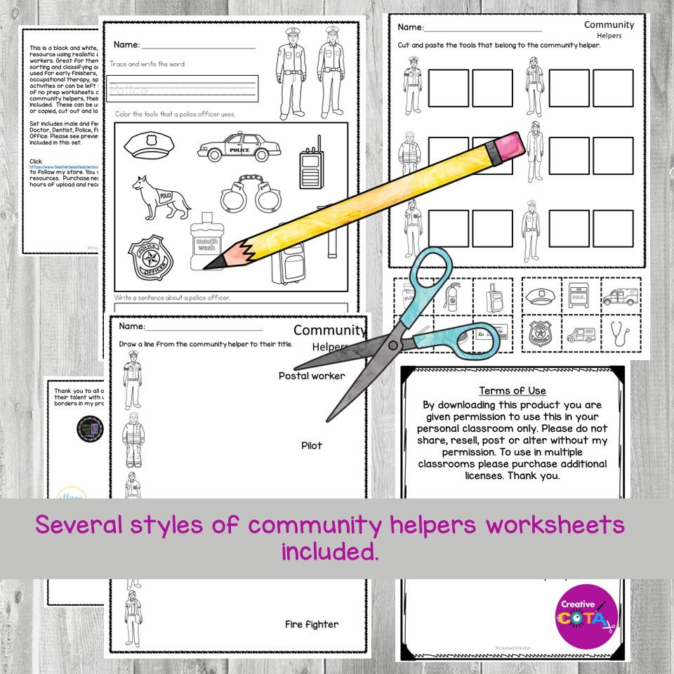 No Prep Community Helpers Worksheets and Activities | Made By Teachers