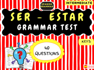 SER and ESTAR in Spanish GRAMMAR QUIZ 40 questions SER y ESTAR test ...