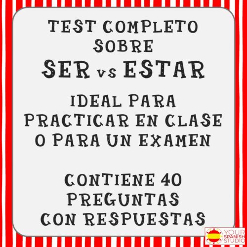 SER and ESTAR in Spanish GRAMMAR QUIZ 40 questions SER y ESTAR test ...