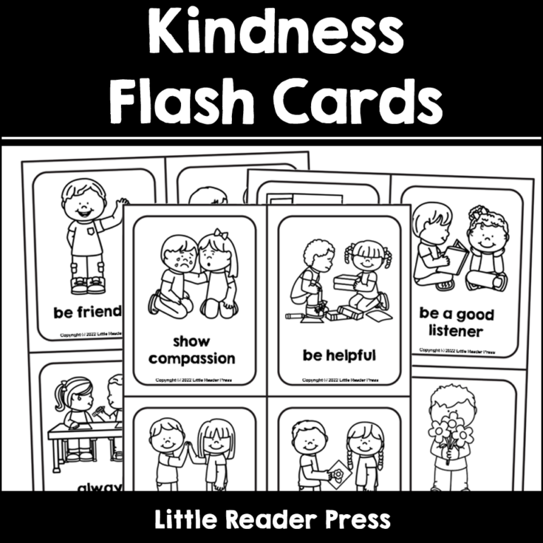 12 Kindness B&W Flash Cards | Made By Teachers