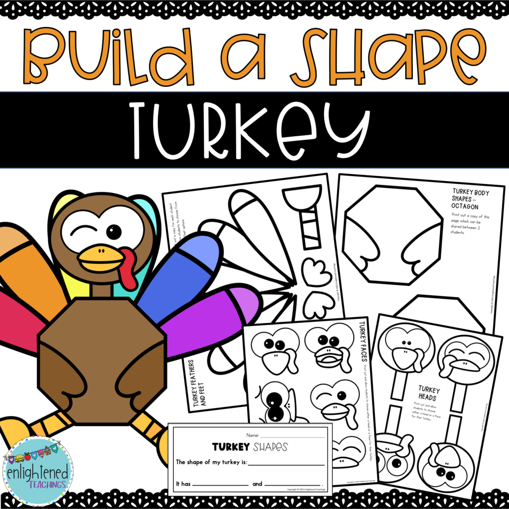 Build a 2D Turkey Shape Craft - 2D Shape Crafts - Turkey Crafts | Made ...