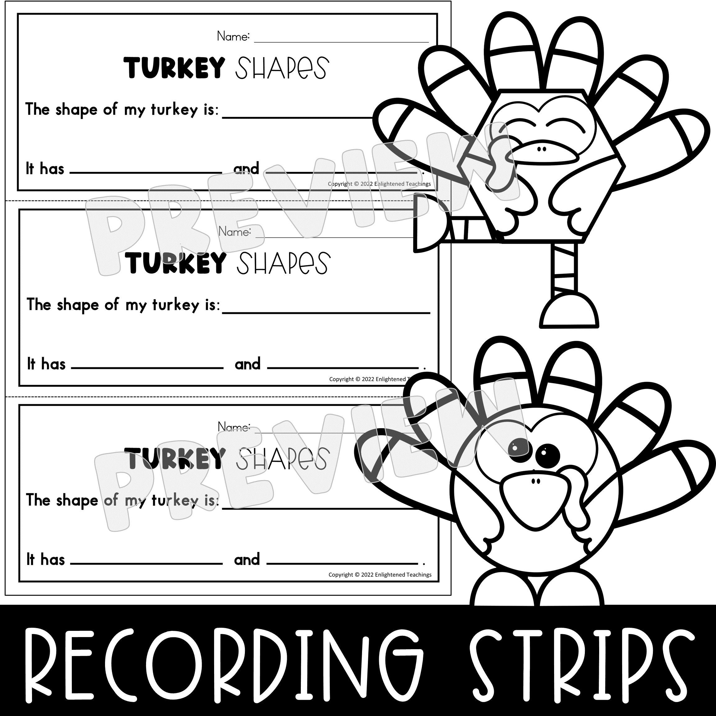 Build a 2D Turkey Shape Craft - 2D Shape Crafts - Turkey Crafts | Made ...