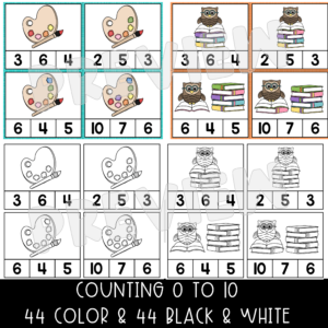 Counting to 10 Clip Cards Counting Task Cards Back to School Counting ...