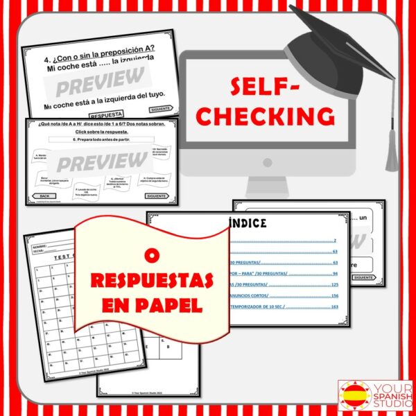 SPANISH TESTS 6 QUIZZES LAST EXAM REVISION NO PREP TESTS DE ESPAÑOL ...