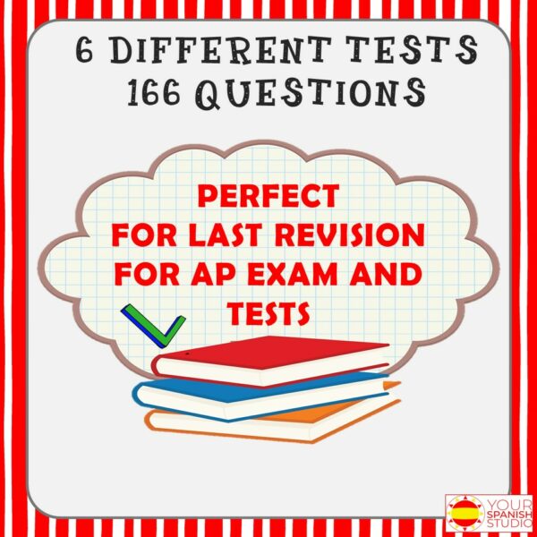 SPANISH TESTS 6 QUIZZES LAST EXAM REVISION NO PREP TESTS DE ESPAÑOL ...