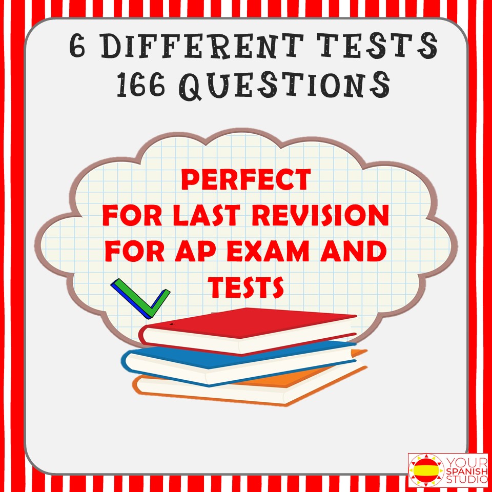 SPANISH TESTS 6 QUIZZES LAST EXAM REVISION NO PREP TESTS DE ESPAÑOL ...
