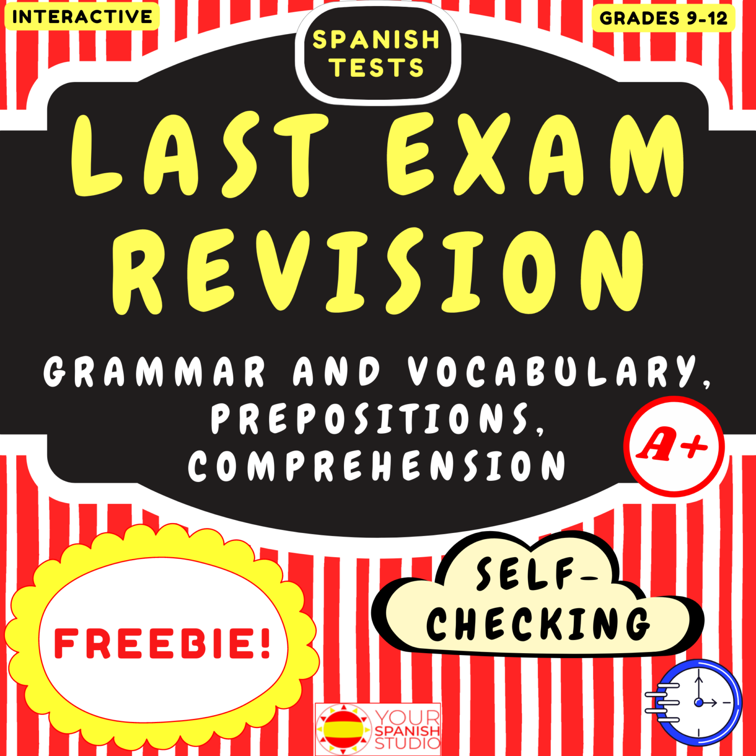 SPANISH TESTS 6 QUIZZES LAST EXAM REVISION NO PREP TESTS DE ESPAÑOL ...