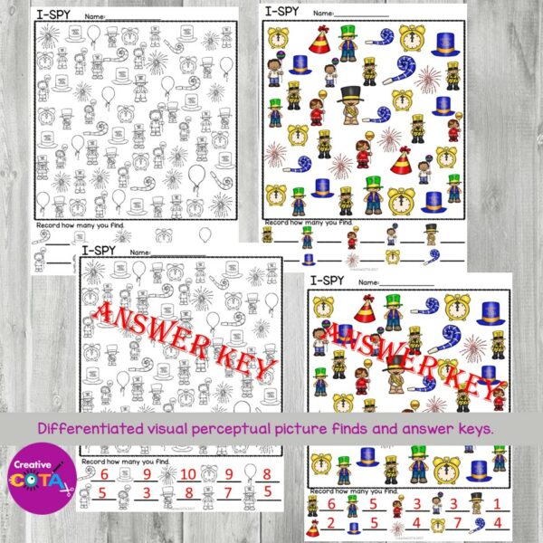 New Years Kindergarten or 1st Grade Math and Literacy Activities and ...