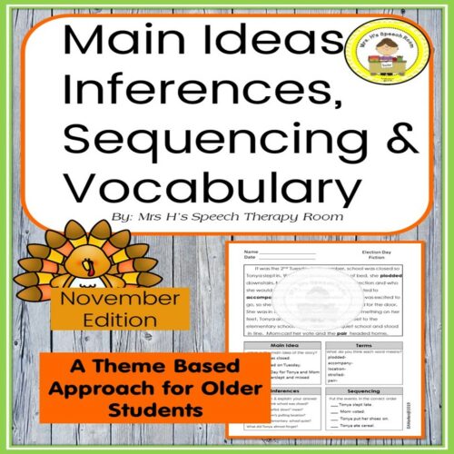 Main Idea, Inferences, Sequencing & Vocabulary in Middle School Speech ...