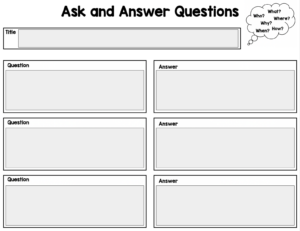 Ask and Answer Questions Digital Graphic Organizer | Made By Teachers