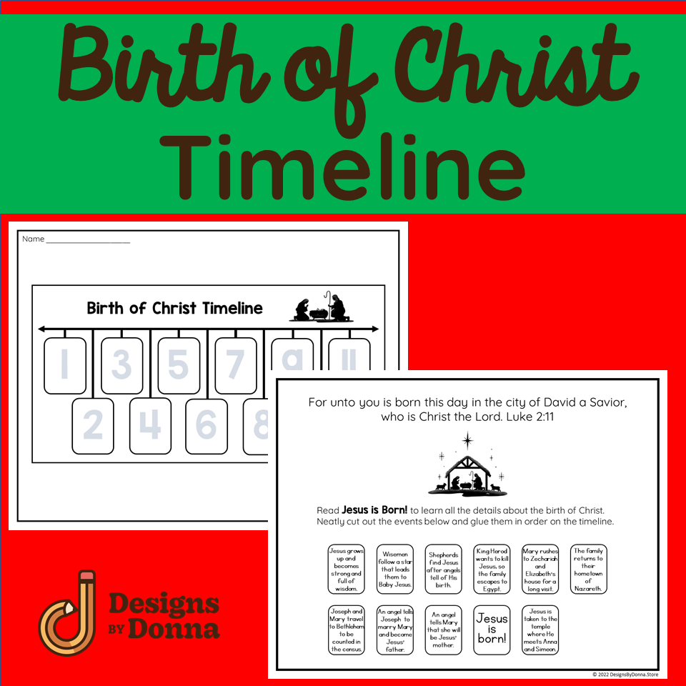Christian Christmas – Timeline of Jesus’ Birthday – No Prep | Made By ...
