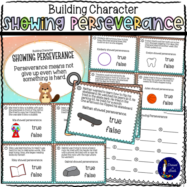 Building Character: Showing Perseverance Task Cards - Made By Teachers