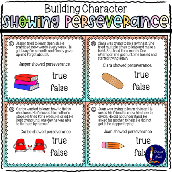 Building Character: Showing Perseverance Task Cards | Made By Teachers
