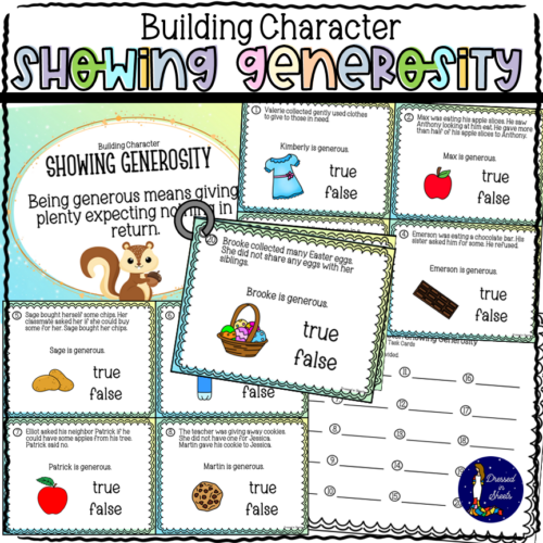 Building Character: Showing Generosity Task Cards | Made By Teachers