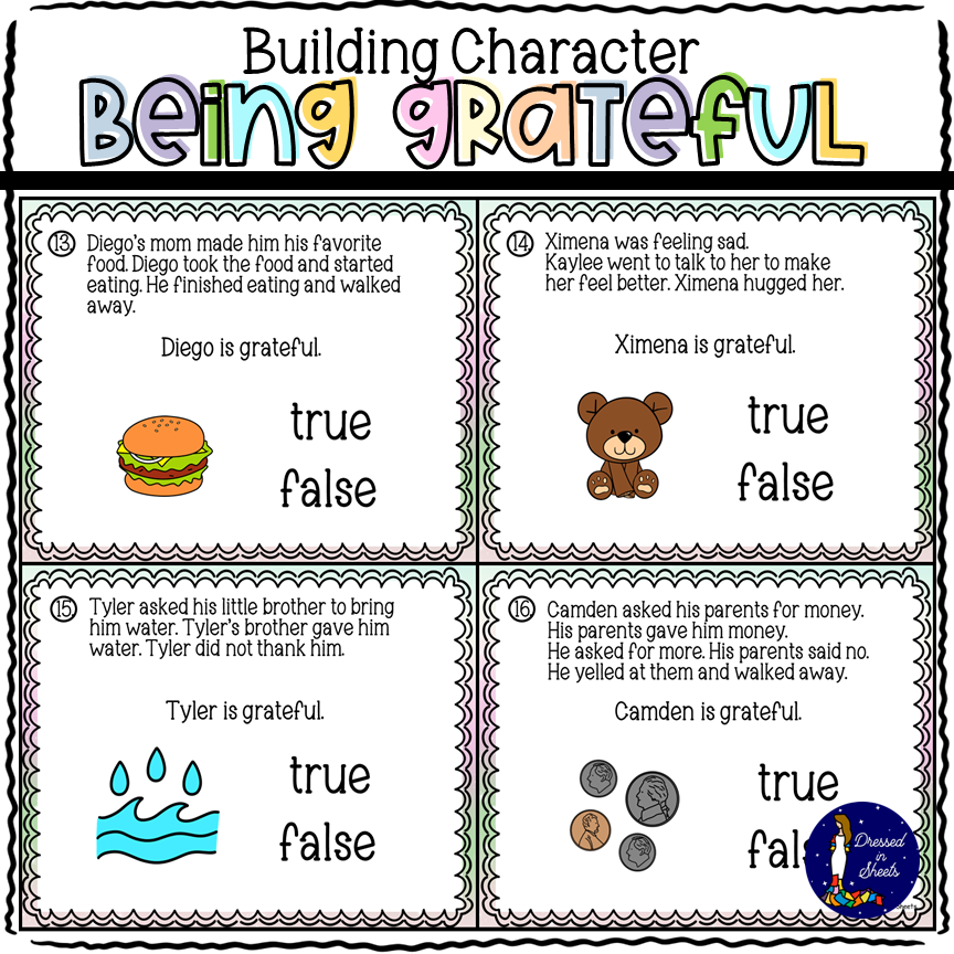 Building Character: Being Grateful Task Cards | Made By Teachers