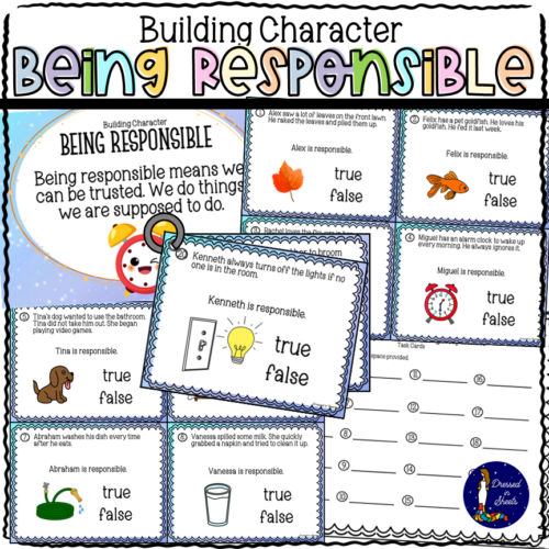 Building Character: Being Responsible Task Cards | Made By Teachers