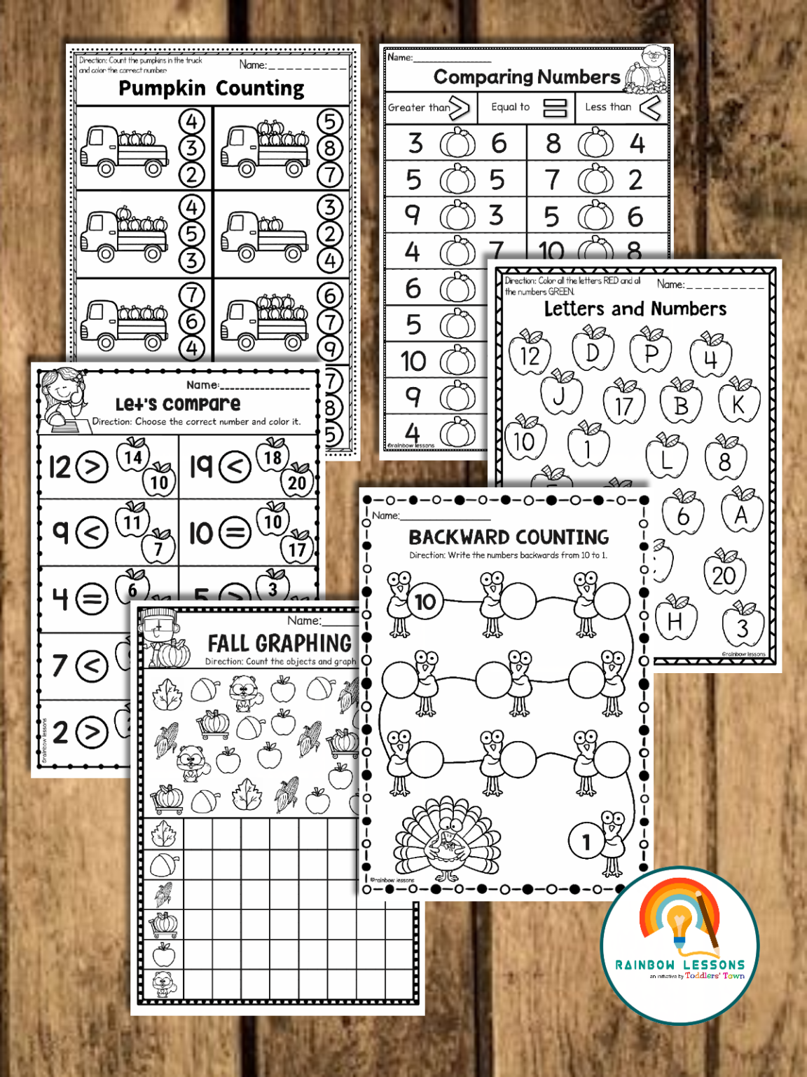 Kindergarten Math Worksheets | Fall Math Worksheets | Kindergarten Math ...